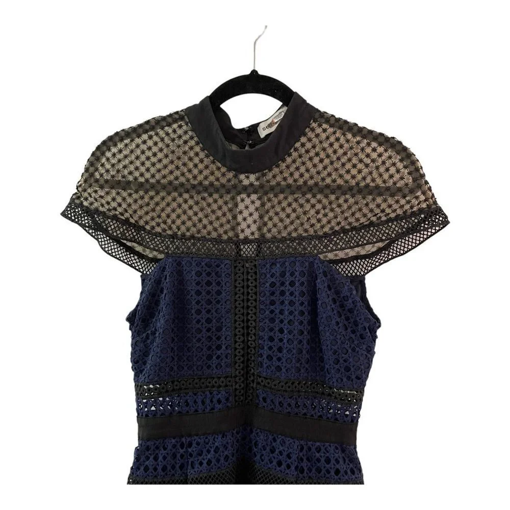 Self-Portrait | Dresses | Self Portrait Semi Sheer A Line Short Sleeve ...